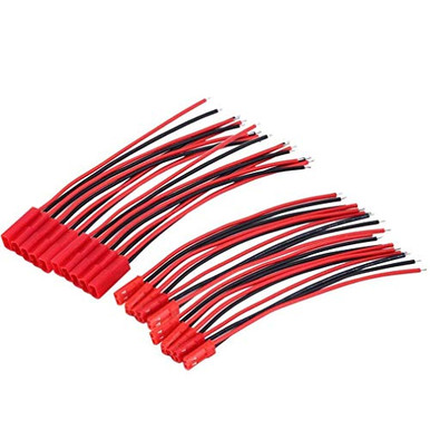 HiLetgo 20 Pairs JST Connector Plug Cable 22 AWG 2 Pin Male Female JST ...