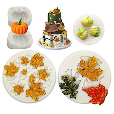 Pumpkin Maple Leaves Mold-YAWOOYA Fall Fondant Molds Silicone for Fall ...
