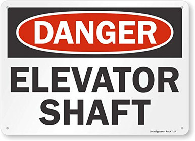 SmartSign Danger - Elevator Shaft Sign 10 x 14 Aluminum ...