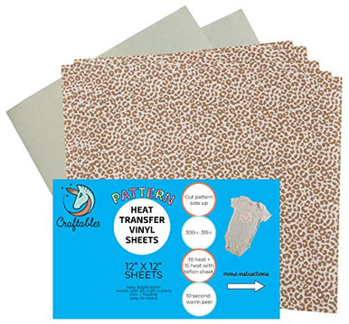 Leopard Print Pattern HTV Heat Transfer Craft Vinyl for T Shirts and ...