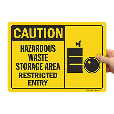 SmartSignCaution - Hazardous Waste Storage Area Restricted Entry Sign ...