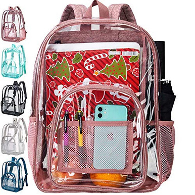 Clear Backpack Transparent Backpacks Stadium Approved Heavy Duty See ...