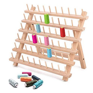 AnnBay Wooden Sewing Thread-Rack-Sewing-Storage Organizer Embroidery ...