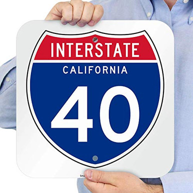 SmartSign California Interstate 40 Sign 12 x 12 Aluminum ...