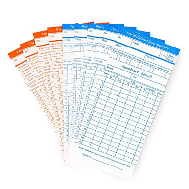 Flexzion Time Cards Monthly Timesheet Clock Timecard - 270 Pack 6 ...