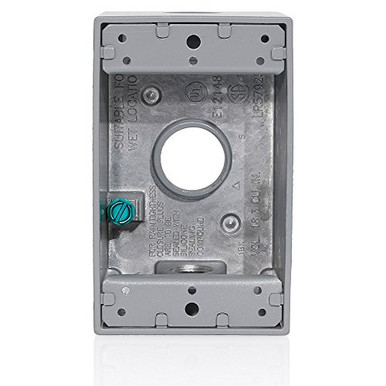 Leviton 1GM73-GY 1-Gang Weatherproof Box with Three 3/4 inch Diameter ...