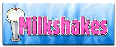 36 Milkshakes Decal Sticker Thick ice Cream Shop Chocolate Vanilla tin ...