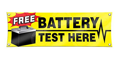 Free Battery Test Here Banner 1ft X 3ft Mechanic Sign Auto Repair Shop ...