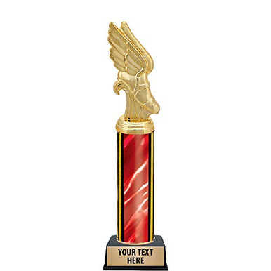 11 Red Track Winged Foot Trophies - Customized Track Winged Foot Trophy ...