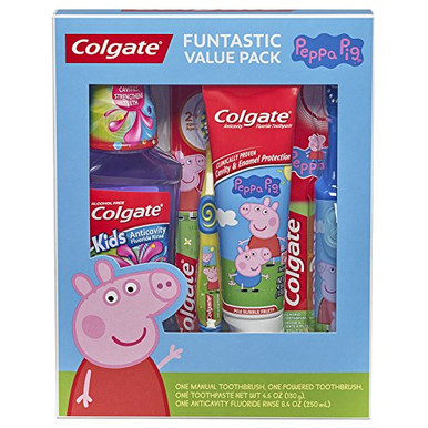 Colgate Kids Toothbrush, Toothpaste, Mouthwash Gift Set, Peppa Pig ...