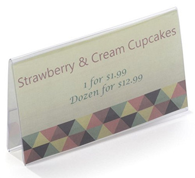 Set of 40 Plastic Name Tag Tents for Business Cards Tabletop Sign ...