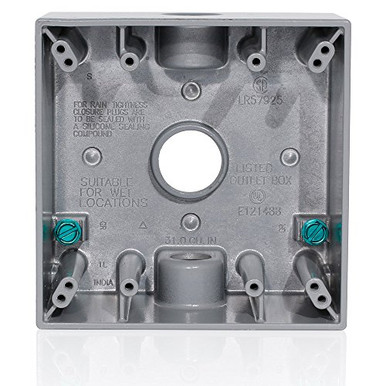 Leviton 2GM73-GY 2-Gang Weatherproof Box with Three 3/4 inch Diameter ...