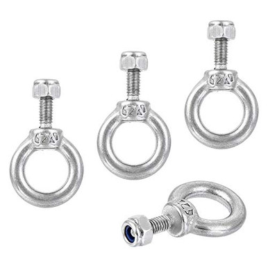 uxcell Lifting Eye Bolt M4 x 11mm Male Thread with Hex Screw Nut for ...