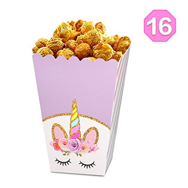 Rainbow Unicorn Popcorn Candy Treat Boxes | Large Size - Glitter ...
