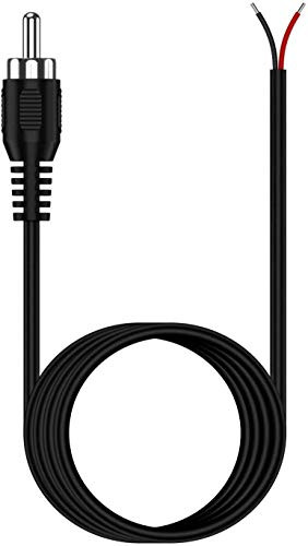 RCA to Bare Wire Cable 6_6 ft Replacement RCA Male Plug Jack Connector ...