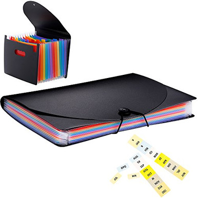 A4 Expanding Files Folders with 12 Pockets, Letter Size Portable ...
