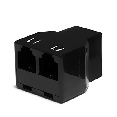 Dual Telephone Line SeparatorCombiner 3-Female RJ11 Jack Adapter Black ...