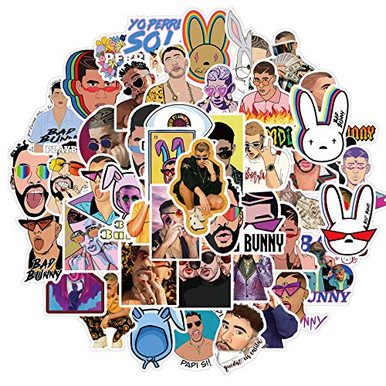 Bad Bunny Stickers for Teen Skateboard50pcs Cool Singer Waterproof ...
