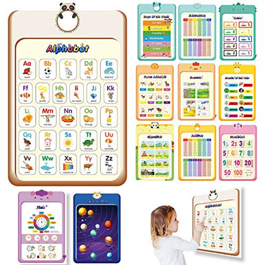 WEWBABY 12 Pack Educational Posters for Toddler and Kid Alphabet Poster ...