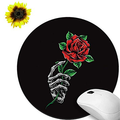 Gaming Mouse Pad Mat with Black Roses Pattern Mousepad Non-Slip Rubber ...