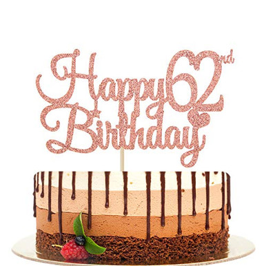 Happy 62nd Birthday Cake Topper Cheers to 62 Years 62 and Fabulous 62nd ...