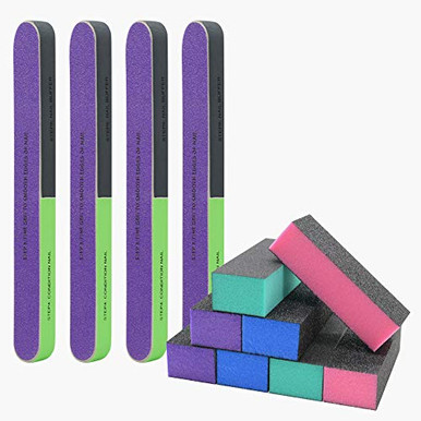 LZYMSZ 12PCS Nail Buffer Block 8 Pcs 3-Way Nail Buffer Blocks and 4 Pcs ...