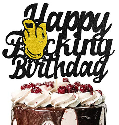 KAPOKKU Glitter Middle-Finger Its My Birthday Cake Topper Funny Happy ...