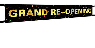 Large Gold Black Grand Re-Opening Banner Grand Re-Opening Sign for ...