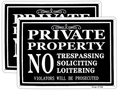 Large Private Property No Trespassing SignNo Loitering SignNo ...