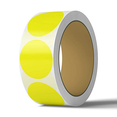 2 Inch Dot Matte Yellow Color Code Labels for Color Coding and ...