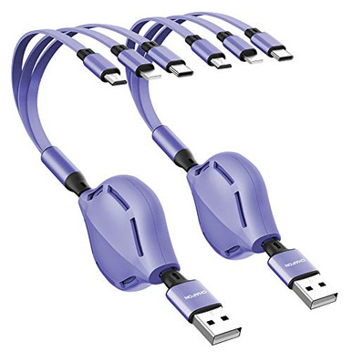 CHAFON Multi USB Charger Cord3 in 1 Retractable Charging Cable Adapter ...