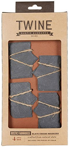 Rustic Farmhouse Slate Cheese Markers by Twine - Warehousesoverstock