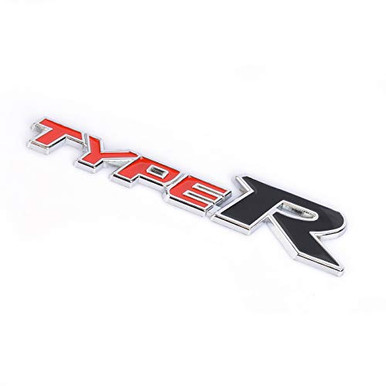 Type-R Car Logo Emblem Decal - Chrome Metal Premium 3D Racing Sport ...