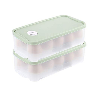 2-tier Snap-stack Egg Storage Container Deviled Dispenser Egg Tray with ...