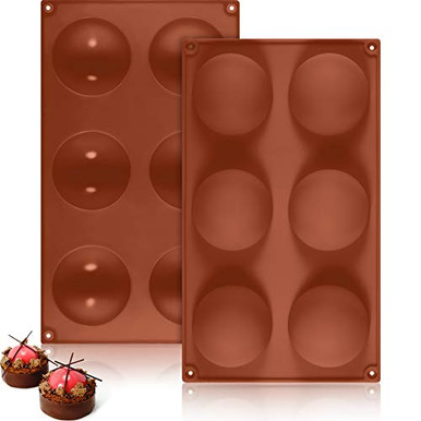 6 Holes Silicone Molds 3D Half Ball Molds Dome Molds Round DIY Pudding ...