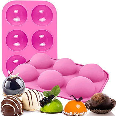 2 inch Silicone Molds For Baking 6 Holes Half Ball Chocolate Cake Pop ...
