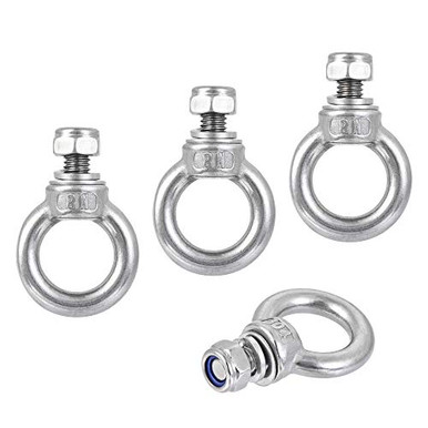 uxcell Lifting Eye Bolt M8 x 14mm Male Thread with Hex Screw Nut Gasket ...