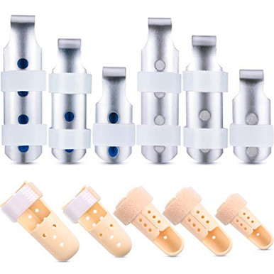 11 Pieces Finger Splints Support Metal Finger Support Plastic Finger ...