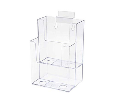 Marketing Holders 2 Tier Paper Flyer Slatwall Mount Magazine Multi Slot ...