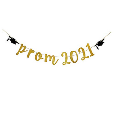 Prom 2021 Gold Banner Graduation Party Sign Class of 2021 Banner Grad ...