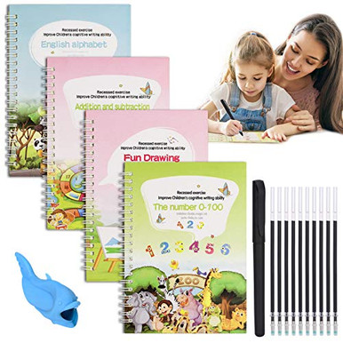 English Magic Practice Copybook for Kids 4 Pieces Reusable Writing ...