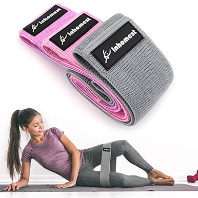 Inhomest Resistance Bands Thick Fabric Booty Exercise Bands Set of 3 ...