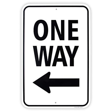 Large One Way with Left Arrow Sign 18x 12 _04 Aluminum Reflective Sign ...