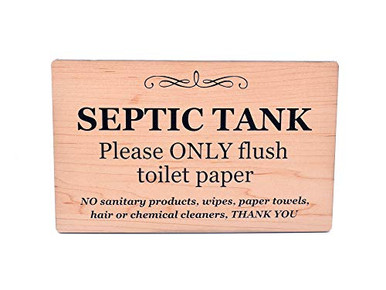 Septic Tank Adhesive Sign - Stylish Wood Effect Plaque for Toilet ...