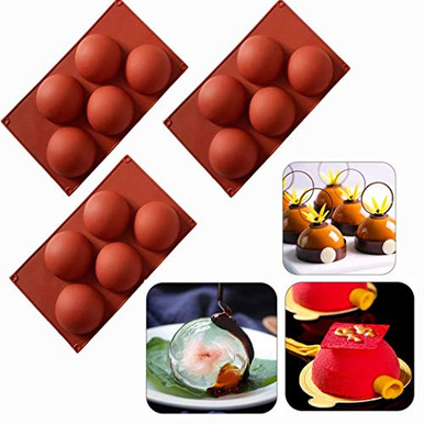 smtg 3 Pack Silicone Half Sphere 5-Round Half Ball Cake Silicone Mold ...