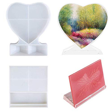 Resin Photo Frame Molds Photo Molds with Heart Shape and Rectangle DIY ...