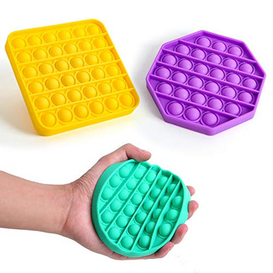 Push pop pop Bubble Sensory Fidget Toy Silicone Squeeze Stress Reliever ...