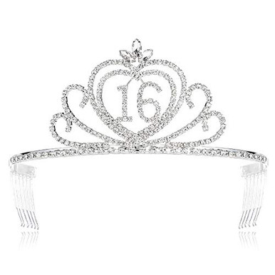 BROSWJUN 16th Birthday Crowns Tiaras Princess Girls 16 Birthday Queen ...
