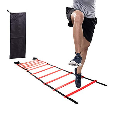 FASHAYAY Agility Ladder 12 Rung 20ft Sports Speed Agility Training Ladders Workout Exercise ...