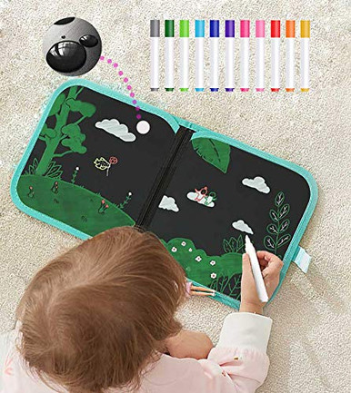 Erasable Drawing Paper Pad Doodle Board Writing Toys with 12 Pens ...